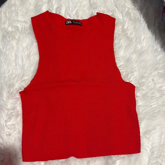 Zara | Tops | Zara Red Tank Top | Poshmark